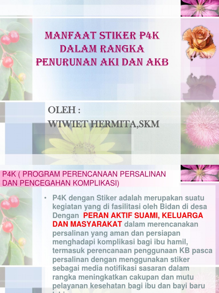 Manfaat Stiker p4k Dalam Rangka Penurunan Aki Dan | PDF