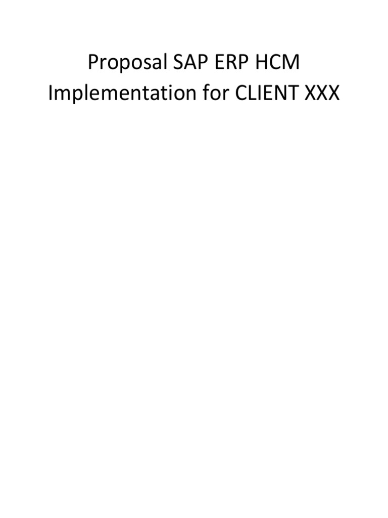 Proposal Document | PDF | Sap Se | Business