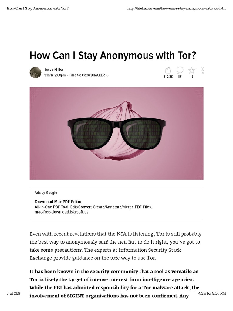 How Can I Stay Anonymous With Tor? | PDF | Tor (Anonymity Network) | Http Cookie