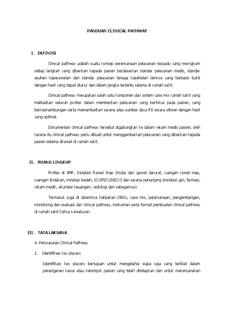 Panduan Clinical Pathway | PDF