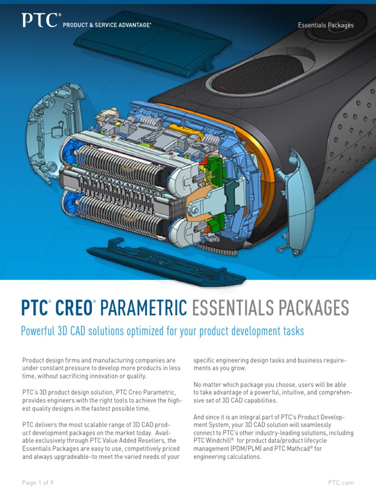 PTC Creo Parametric Essentials Brochure - Final - v1 | PDF | Computer Aided Design | 3 D ...