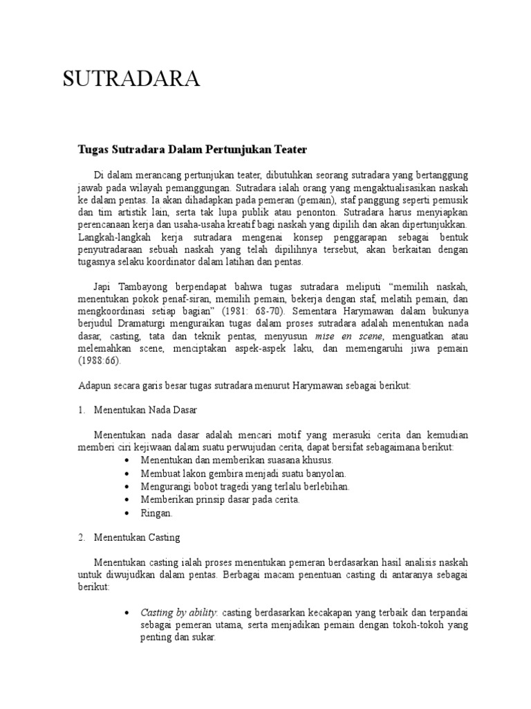 SUTRADARA TEATER | PDF