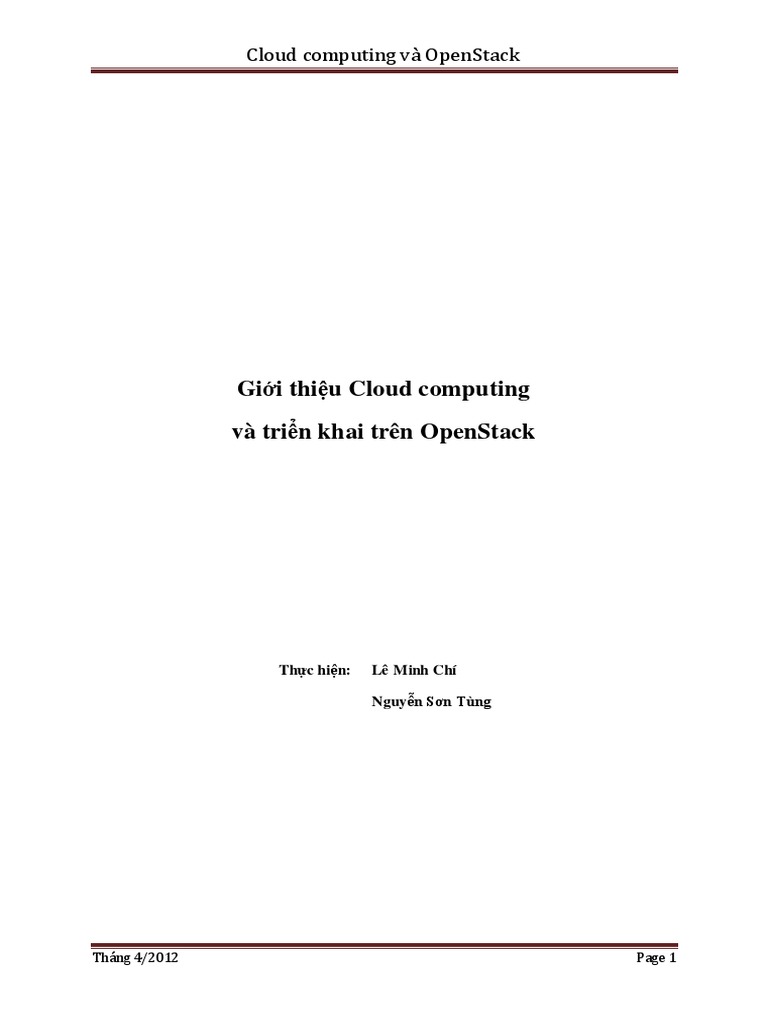 Cloud and OpenStack Final Version PDF | PDF