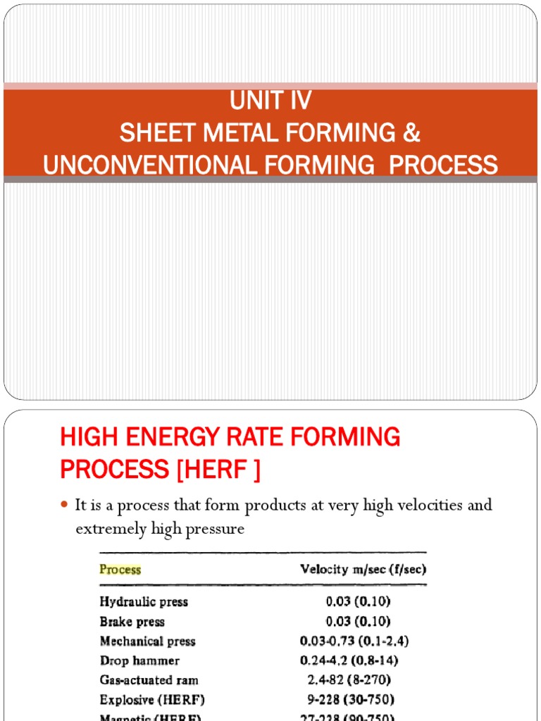 High Energy Rate Forming Overview | PDF | Explosive Material | Metals