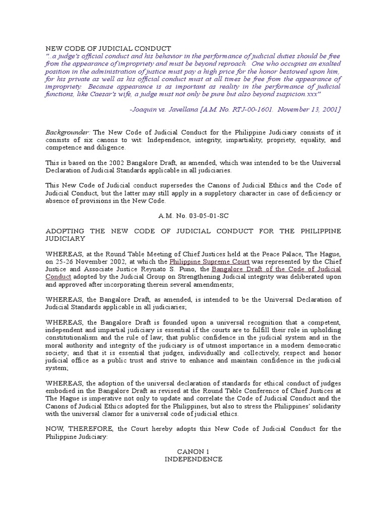 New Code of Judicial Conduct Guide | PDF | Judiciaries | Judge