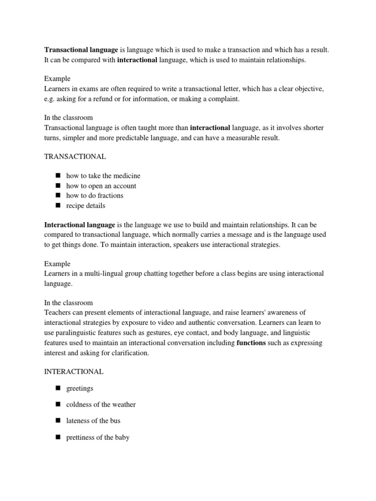 Transactional & Interactional Language | PDF | Multilingualism | Neuropsychological Assessment