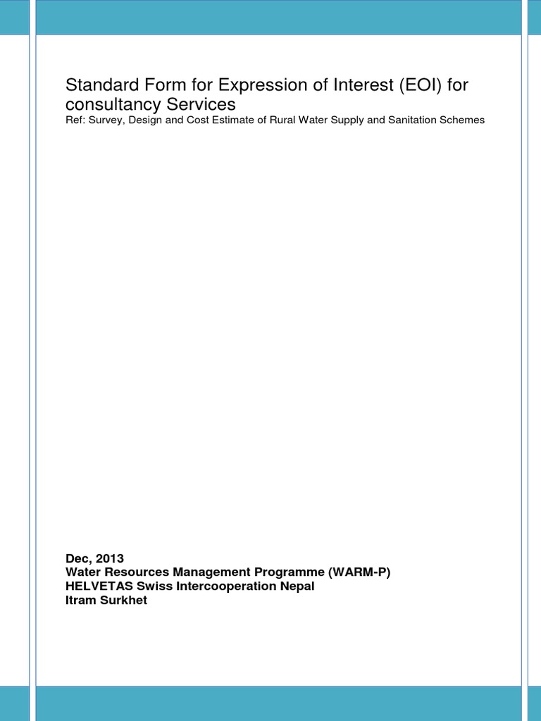 Standard Form For Expression of Interest (EOI) For Consultancy Services ...