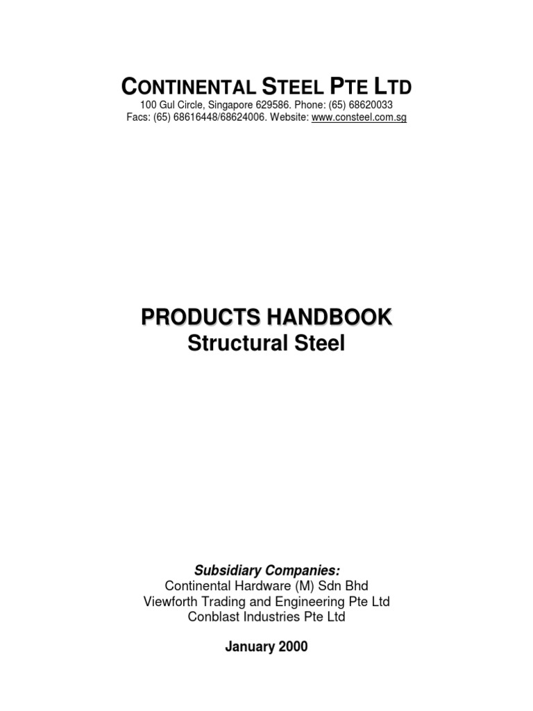 Product Handbook Structureal Steel PDF | PDF