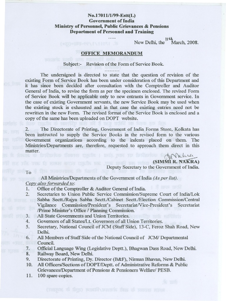 ServiceBook Format PDF | PDF