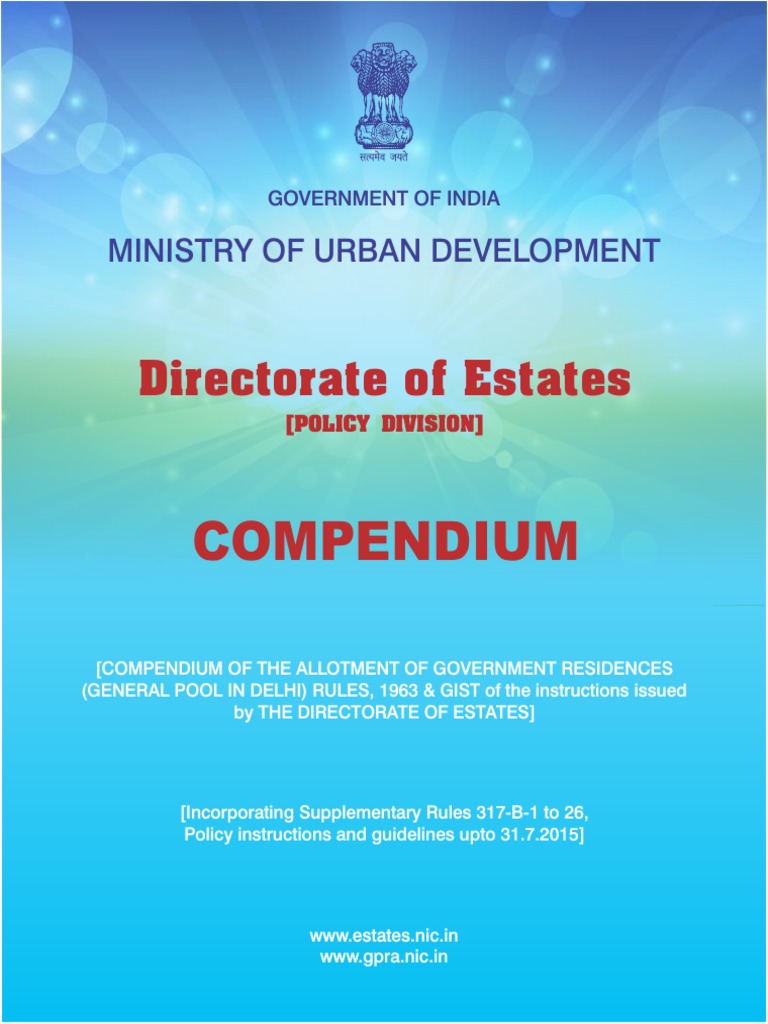 Compendium of the Allotment of Government Residences (General Pool in ...