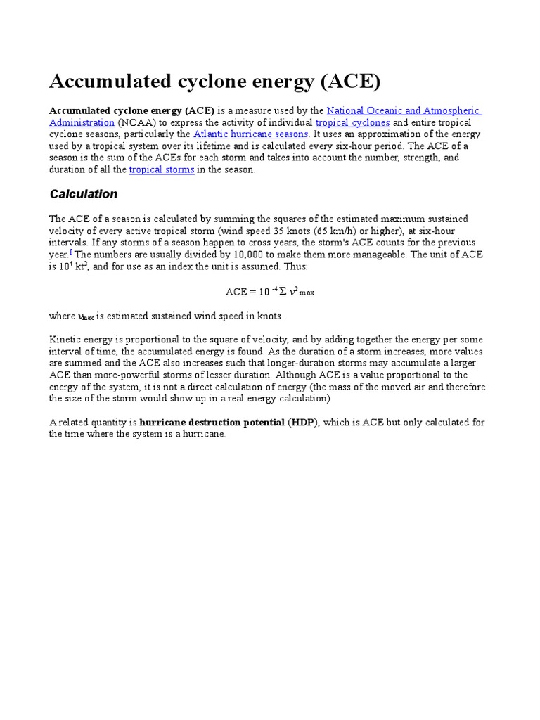 Understanding Accumulated Cyclone Energy | PDF