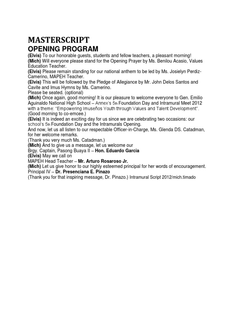 Intramural Script | PDF