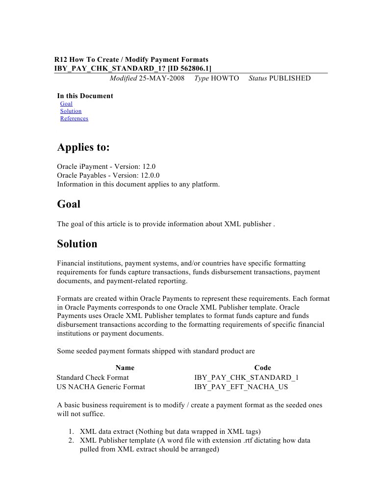 R12 How To Create Modify Payment Formats | PDF | Xml | Information ...