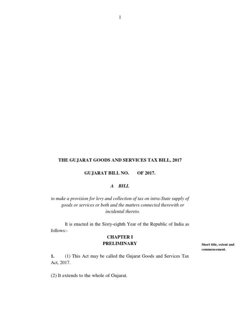 Gujarat GST Bill, 2017 | PDF | Invoice | Taxes