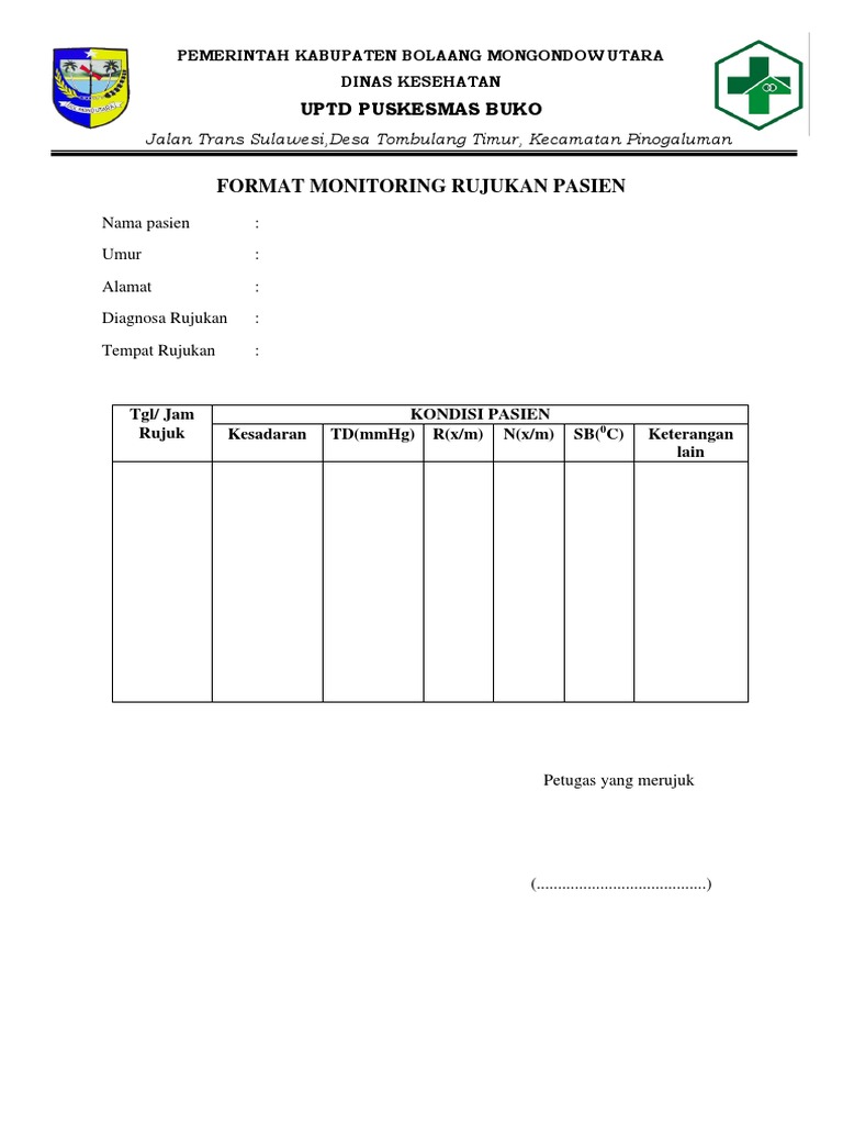 Format Monitoring Rujukan | PDF