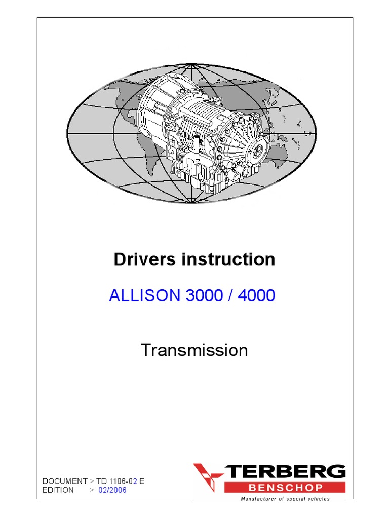 Allison 3000-4000 Driver Instruction TD 1106-02 E | PDF | Manual ...