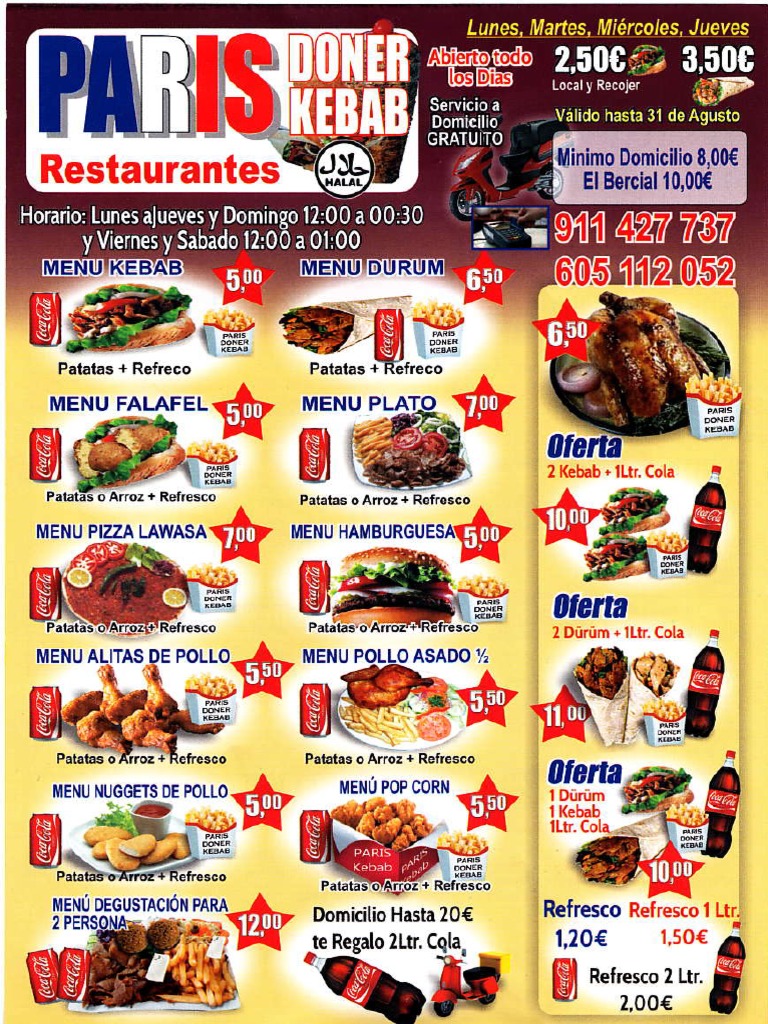Menú de Kebab en París | PDF