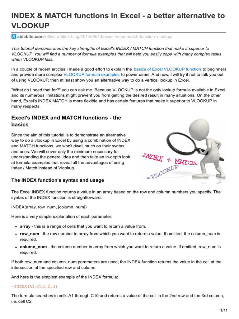 INDEX Amp MATCH Functions in Excel - A Better Alternative To VLOOKUP | PDF | Database Index ...