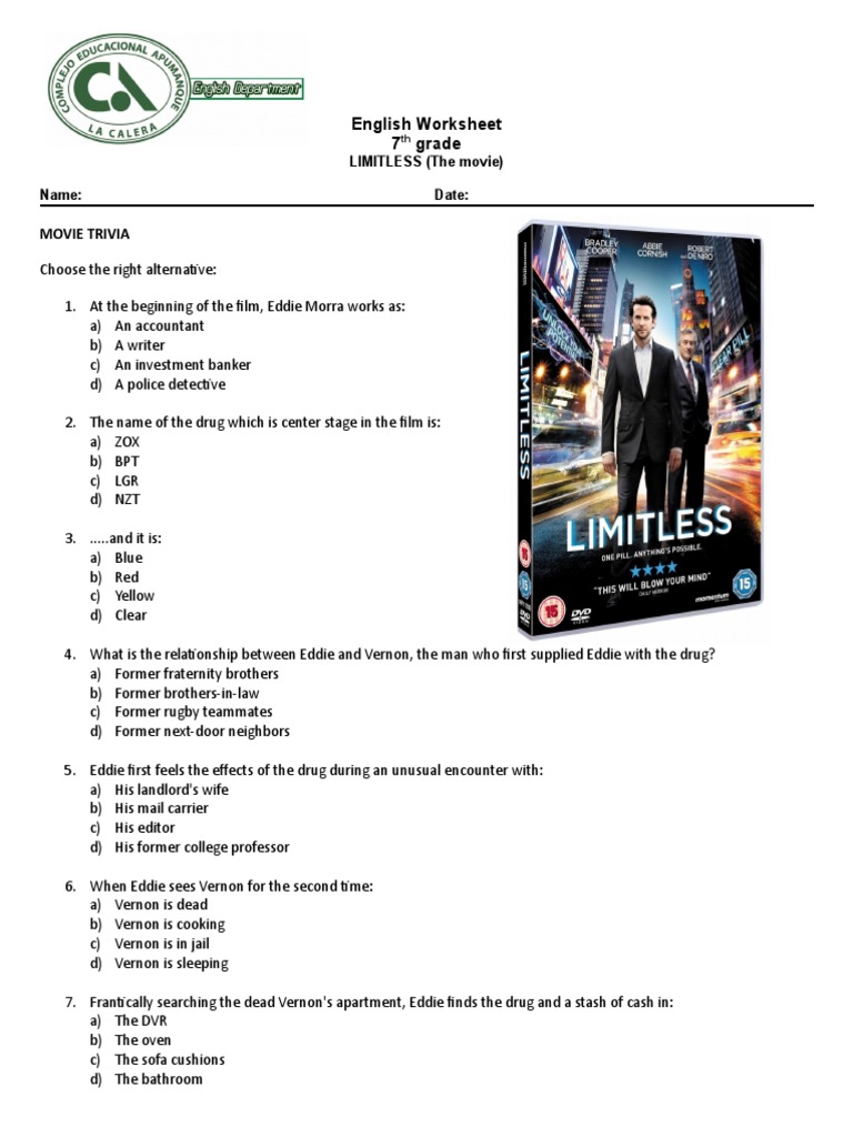 7th Grade Worksheet Limitless | PDF | Leisure