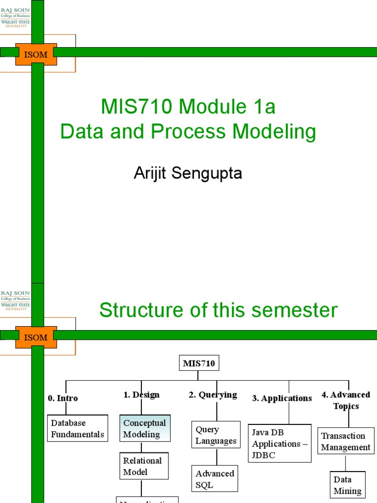 MIS710 Module 1a Data and Process Modeling: Arijit Sengupta | PDF | Relational Model | Business ...