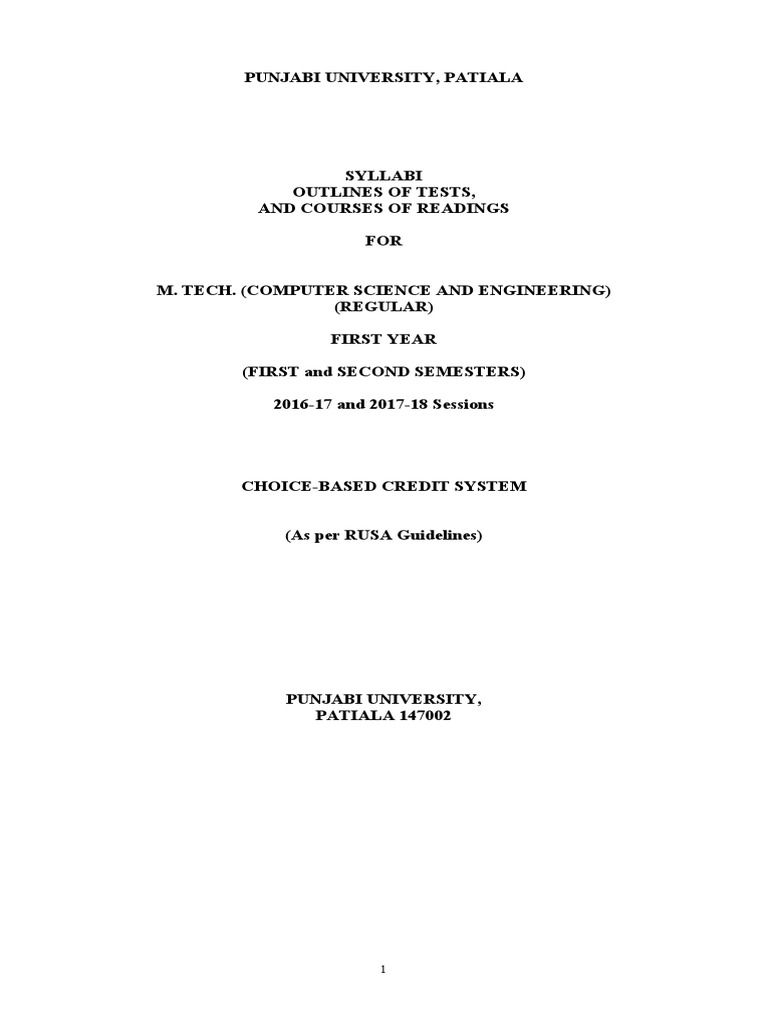 M.tech. (CSE) (Regular) Part I (Semester I & II) | Download Free PDF | Constructor (Object ...