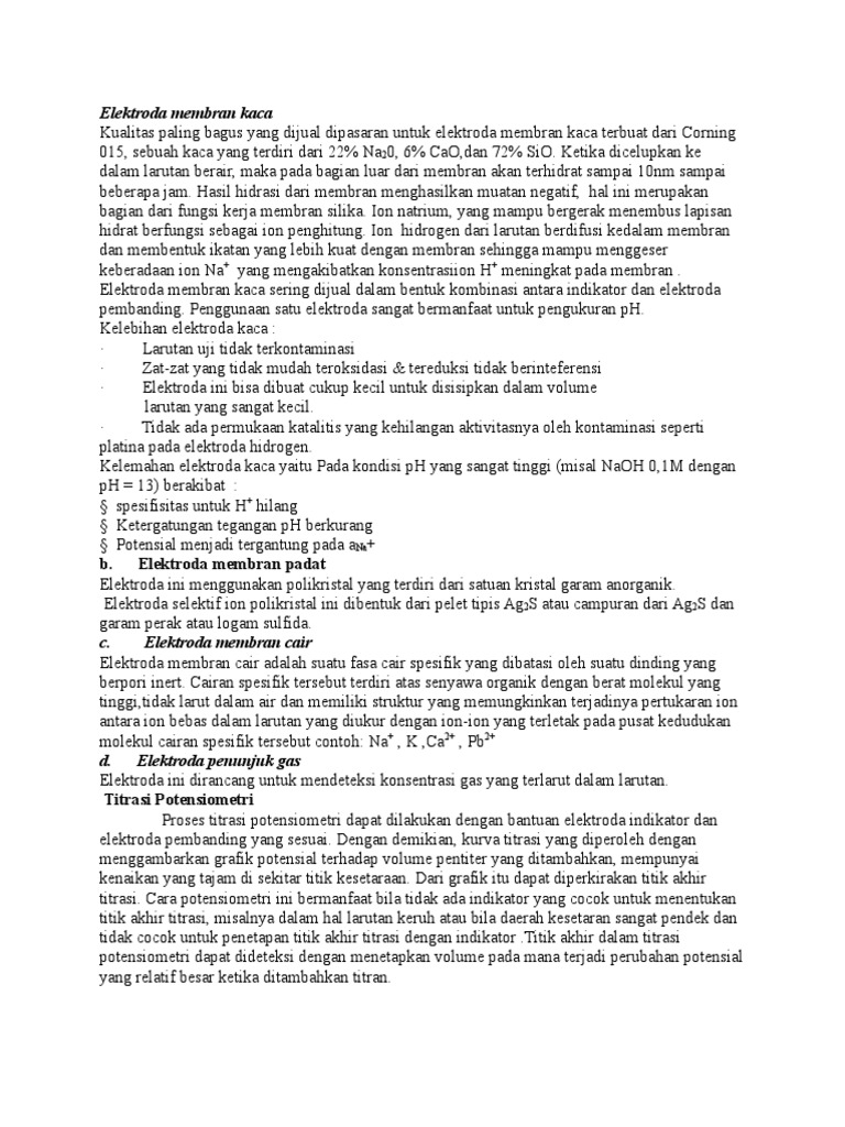 Elektroda Membran Kaca | PDF