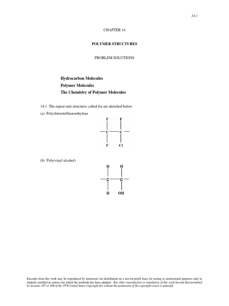 Problem of Polimer PDF | PDF | Polymers | Molecules