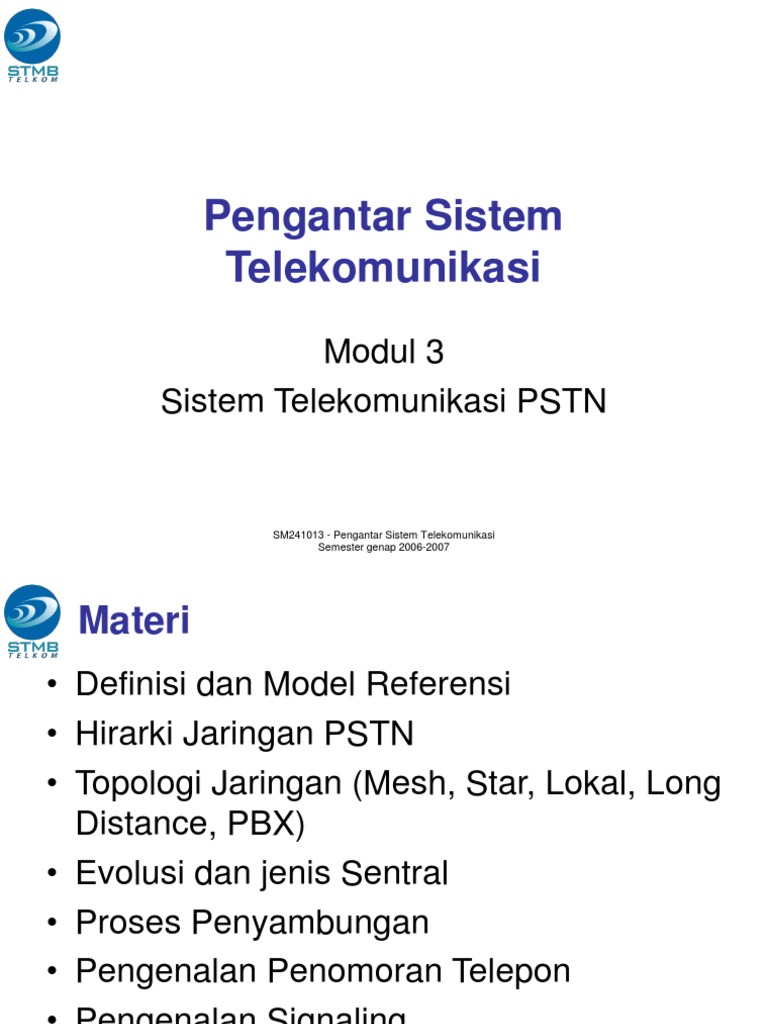 3 Sistem Telekomunikasi PSTN Draft | PDF