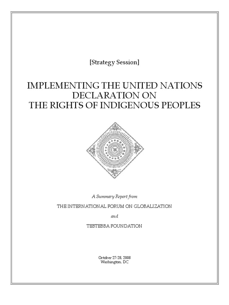 Mplementing The United Nations Declaration On The Rights of Indigenous ...