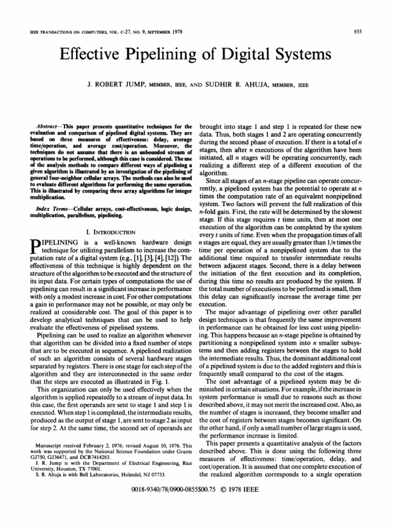 Effective analysis of pipelined digital systems | PDF | Algorithms | Array Data Structure