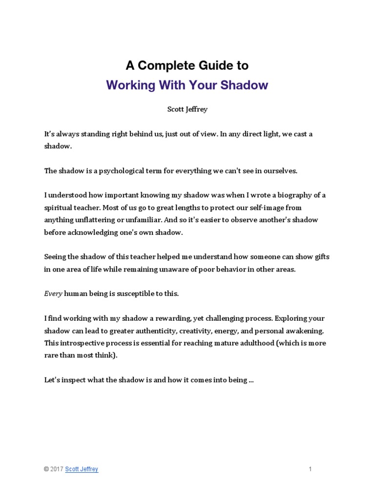 Shadow Work Guide | PDF | Shadow (Psychology) | Self Awareness