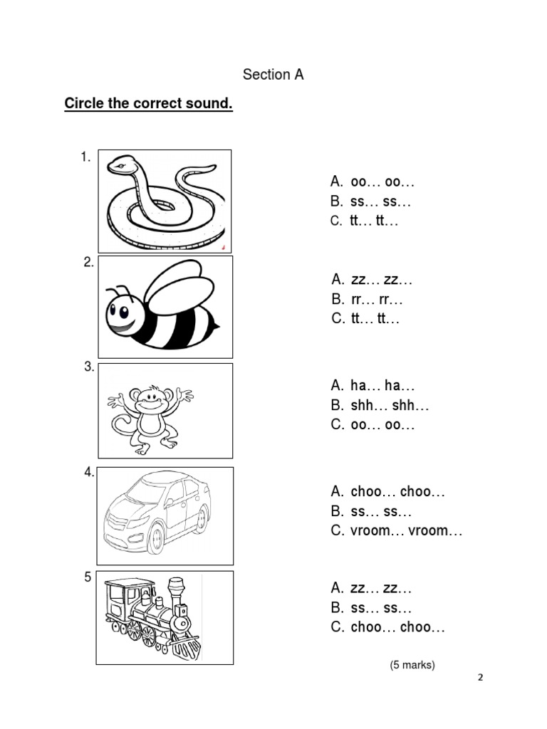 Circle The Correct Sound.: Section A | PDF | Leisure | Nature