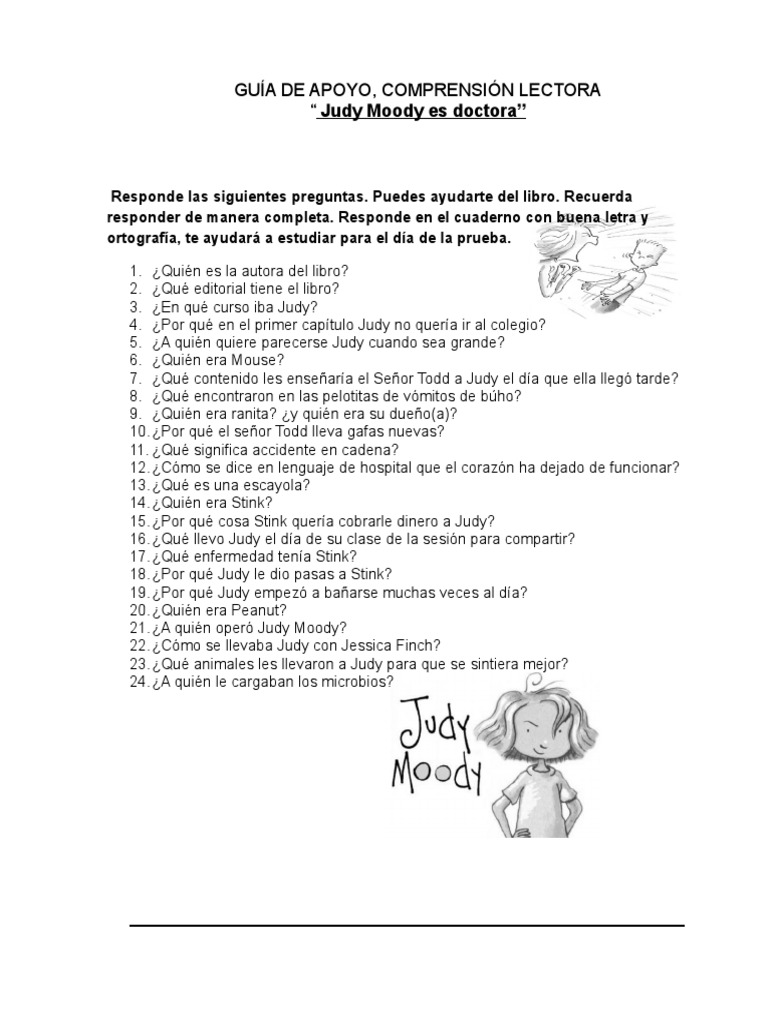 Cuestionario Judy Moody Es Doctora | PDF