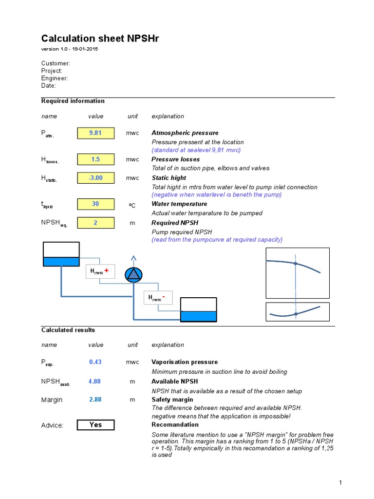 NPSH Calculation | PDF