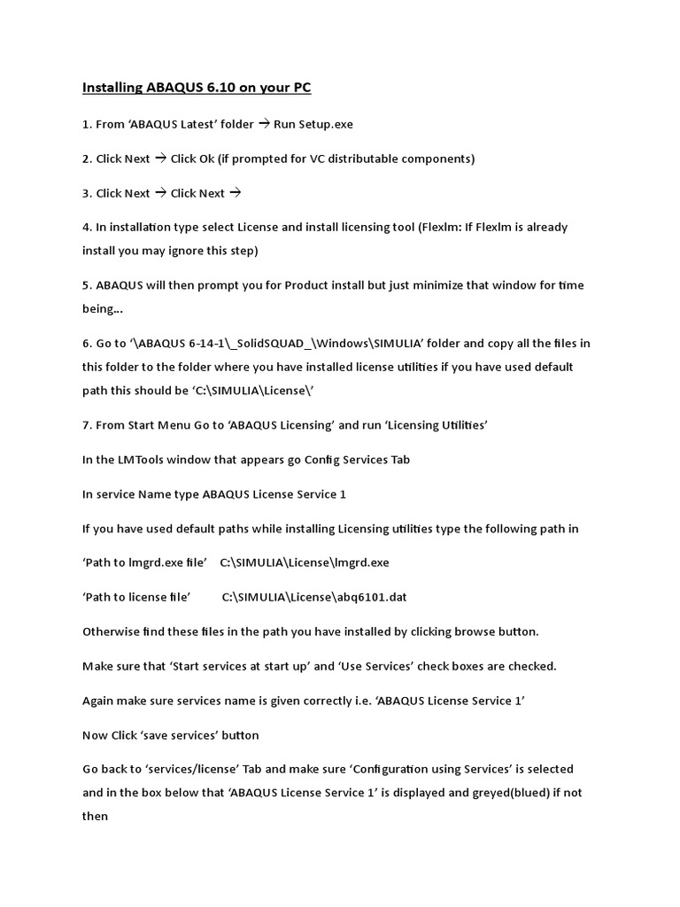 Installing ABAQUS 6 | PDF | Web Browser | Html