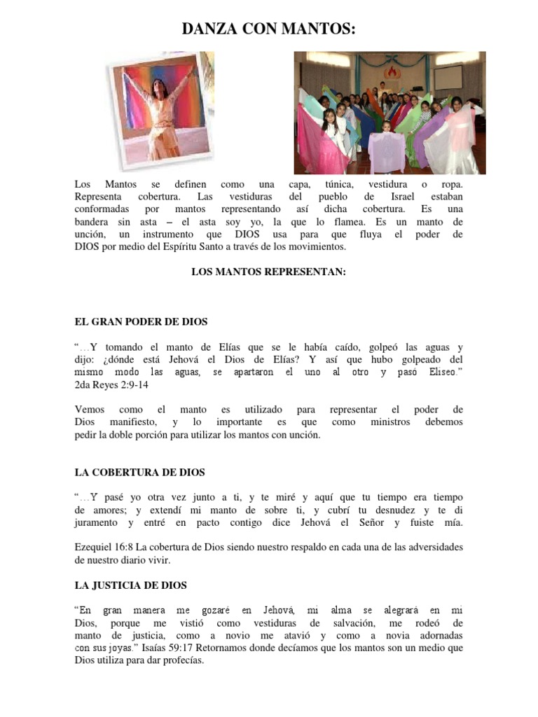 Significado del Manto en Danza Cristiana | PDF | Jesús | Cristo (título)
