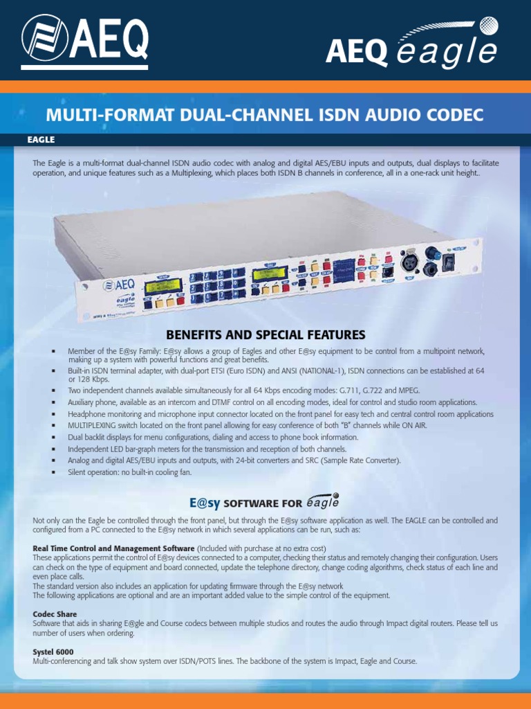 Eagle: Multi-Format Dual-Channel Isdn Audio Codec | Download Free PDF ...
