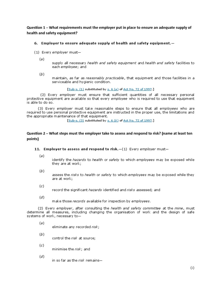 GCC Mines and Works Legal Knowledge Exam Nov 2013 Memo | PDF | Personal ...