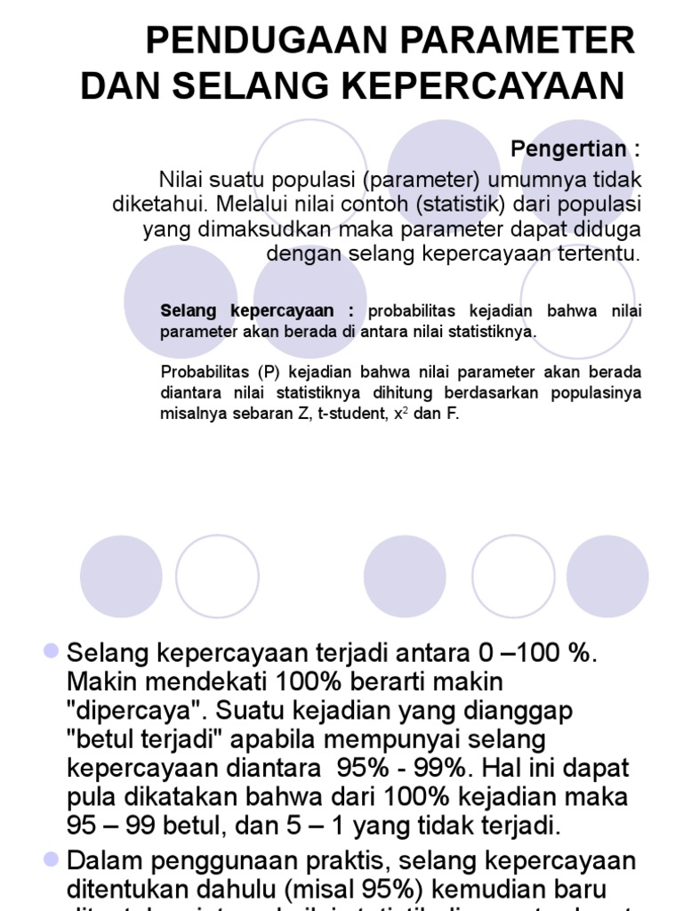 Pendugaan Parameter Selang Kepercayaan | PDF