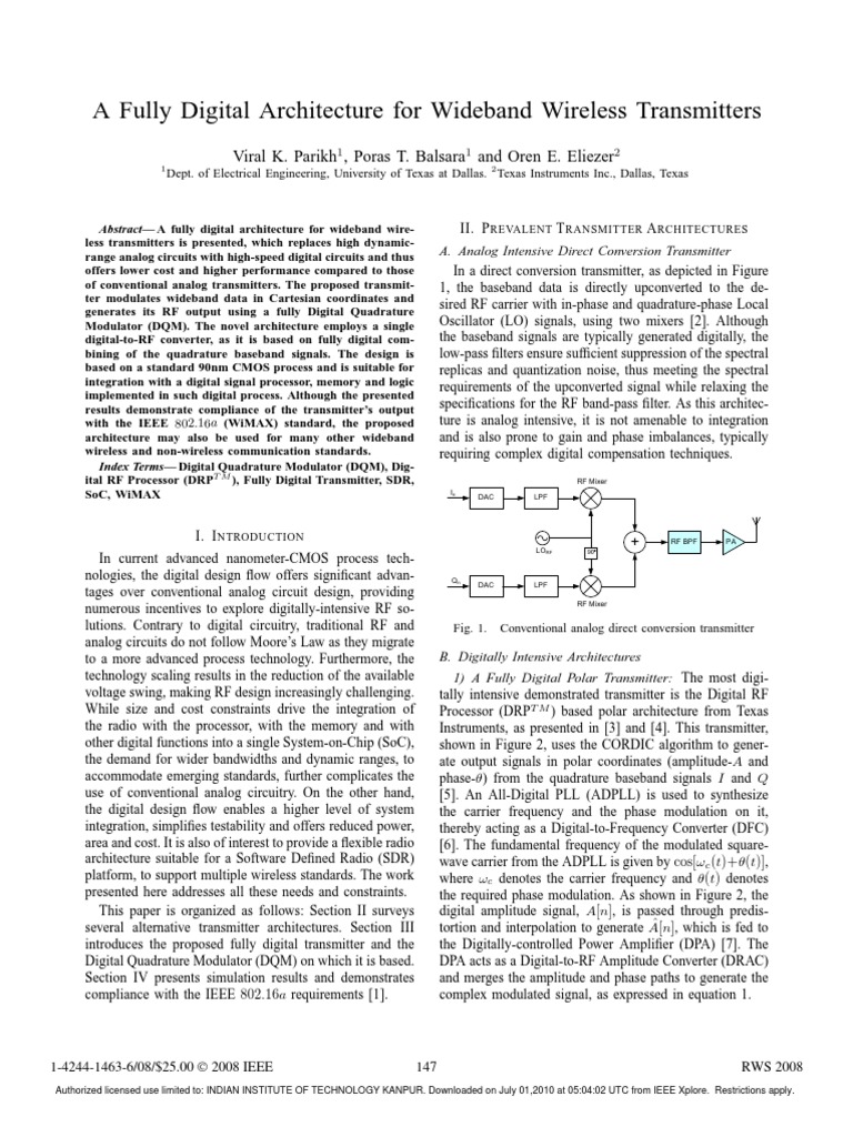 Wideband Wireless Trans Miter | Download Free PDF | Modulation | Software Defined Radio