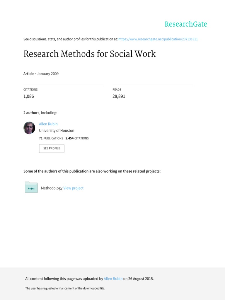 Research Methods For Social Work | PDF | Sampling (Statistics) | Survey ...