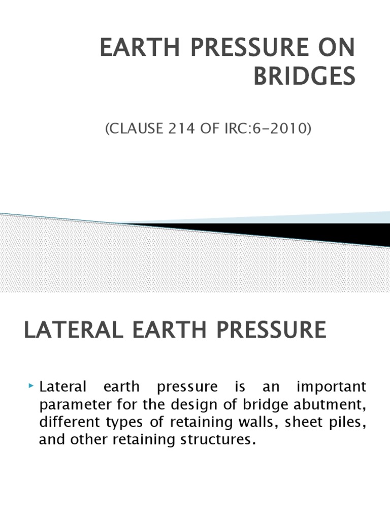 Earth Pressure On Bridges | PDF | Engineering | Mechanical Engineering