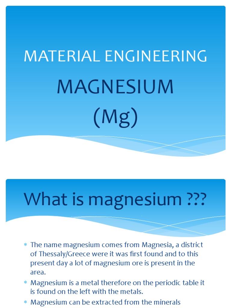 Material Engineering: Magnesium (MG) | PDF