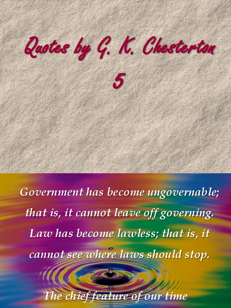 Chesterton Quotes 5 | PDF | Religious Belief And Doctrine | Truth
