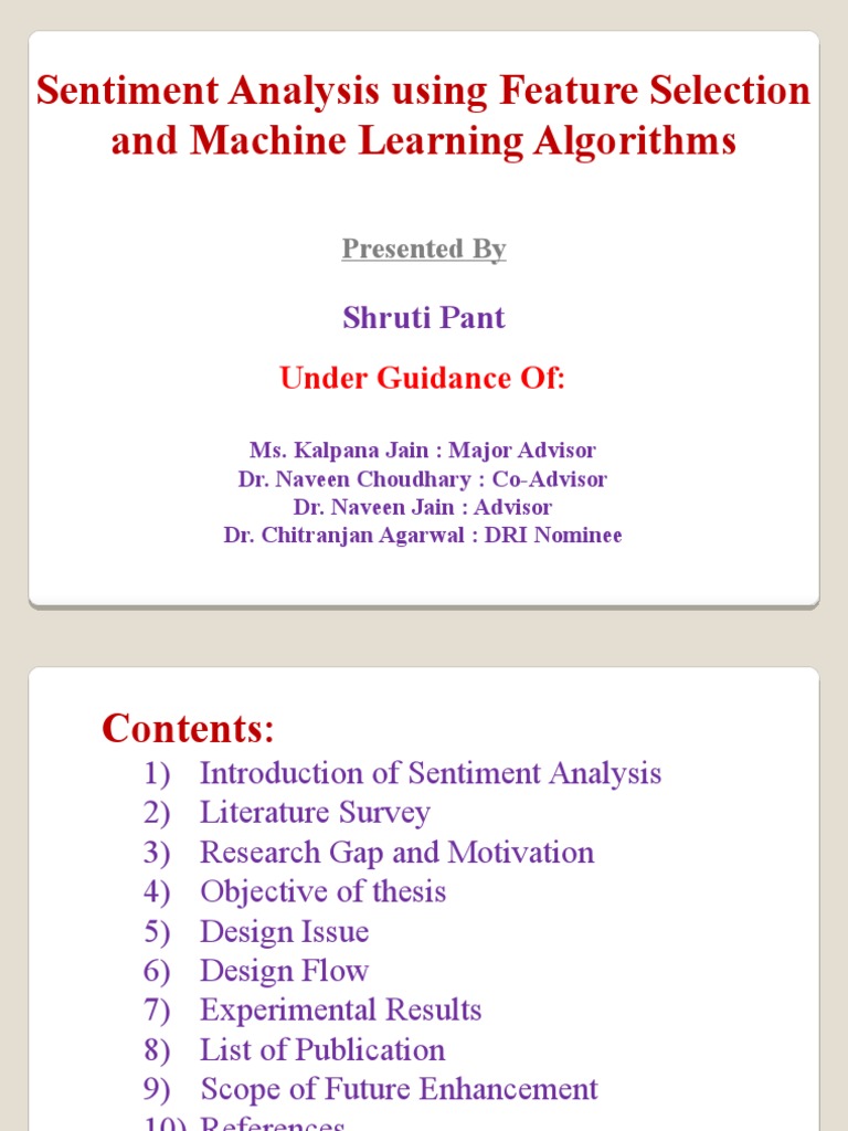Sentiment Analysis Using Feature Selection And Machine Learning Algorithms Pdf Systems