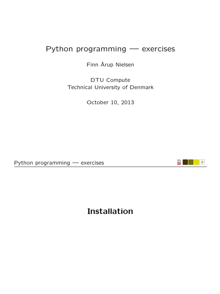 Python Programming - Exercises | PDF Python Programming - Exercises | PDF