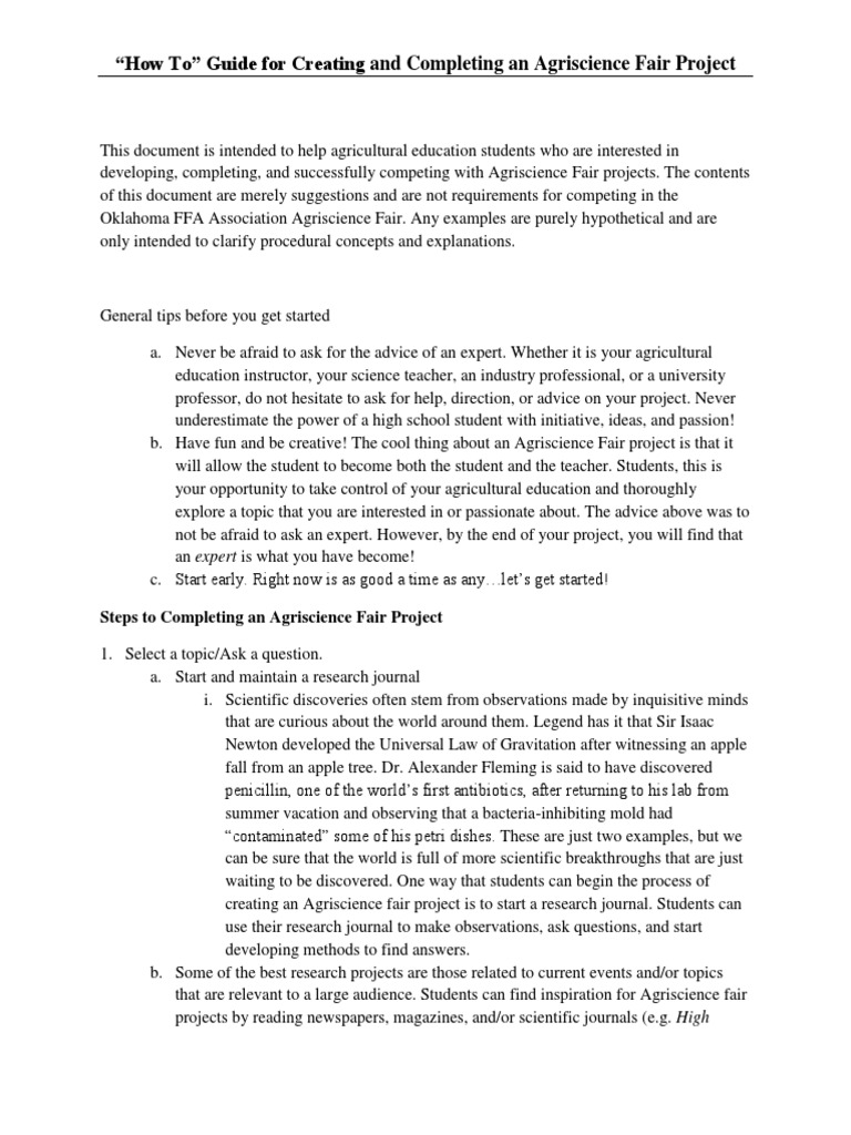 Agriscience Fair Project Guide | PDF | Experiment | Statistical ...