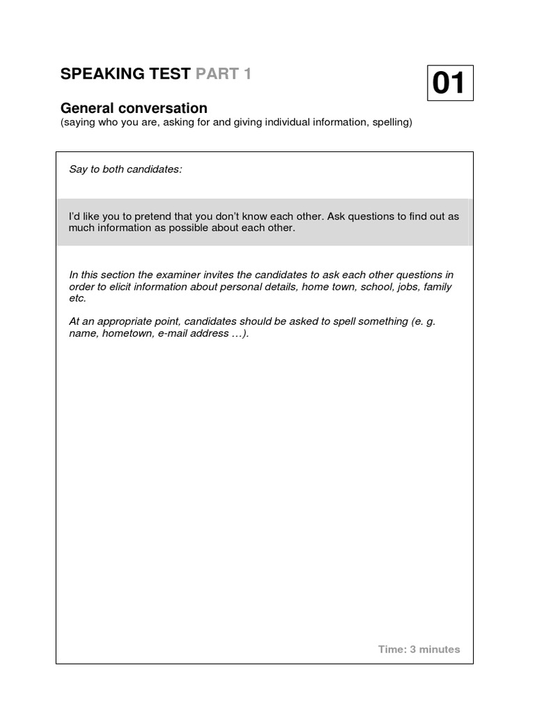 Speaking b1 PDF | Download Free PDF | Test (Assessment)