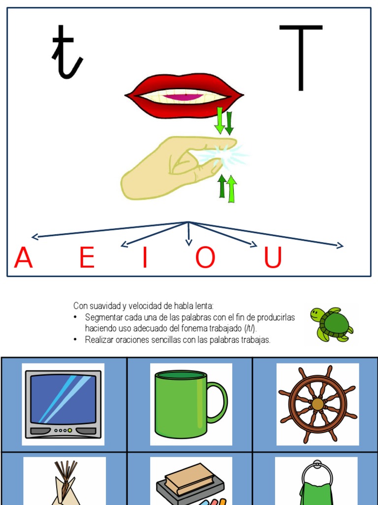 Punto Articulatorio T - Palabras Con T | PDF