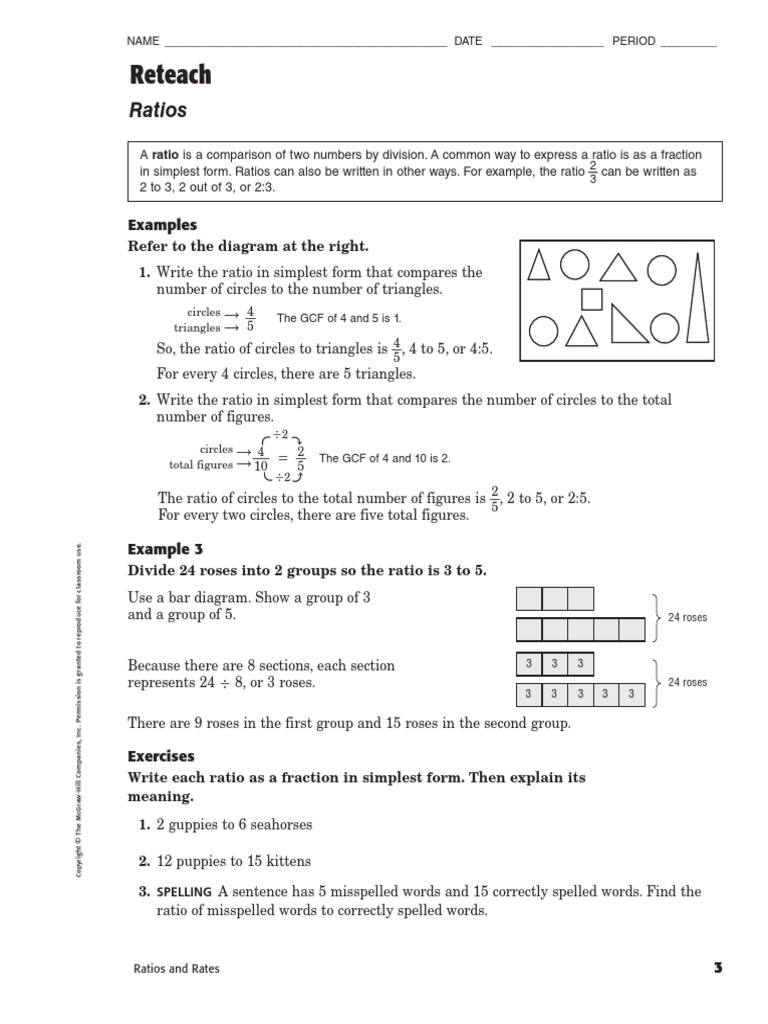 Reteach Ratios | PDF | Ratio | Elementary Mathematics